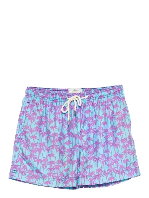 PENINSULA SWIMWEAR Palm-tree Print Swim Shorts - Blue