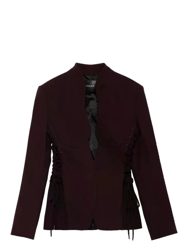 MUGLER Sculptural Lace-up Jacket - Red
