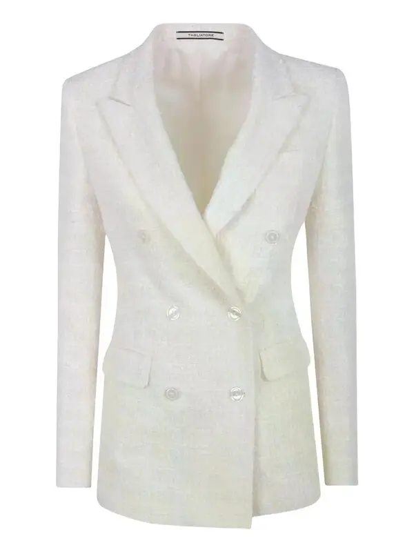 Tagliatore Tweed Double-breasted Jacket - White