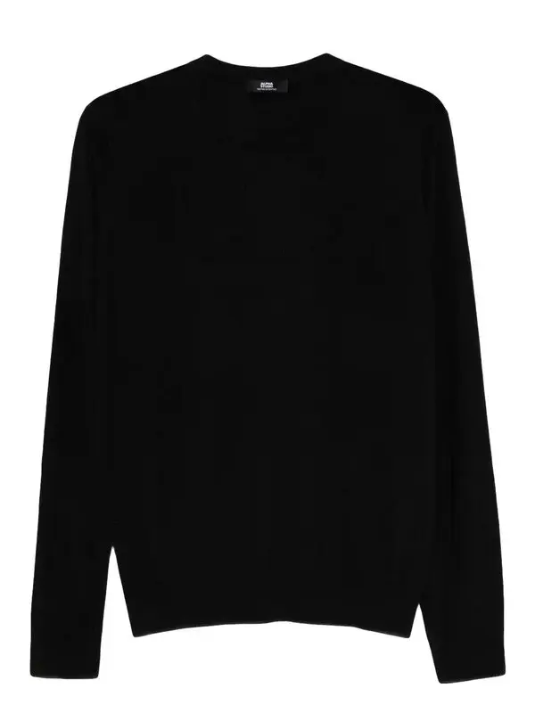 Alpha Studio Long Sleeve Round Neck Sweater - Black