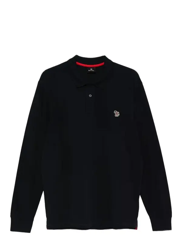 Paul Smith Long-sleeve Embroidered Polo Shirt - Blue