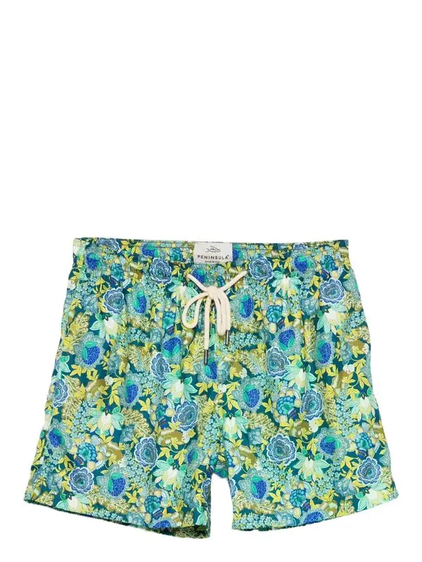 PENINSULA SWIMWEAR Floral-print Swim Shorts - Green