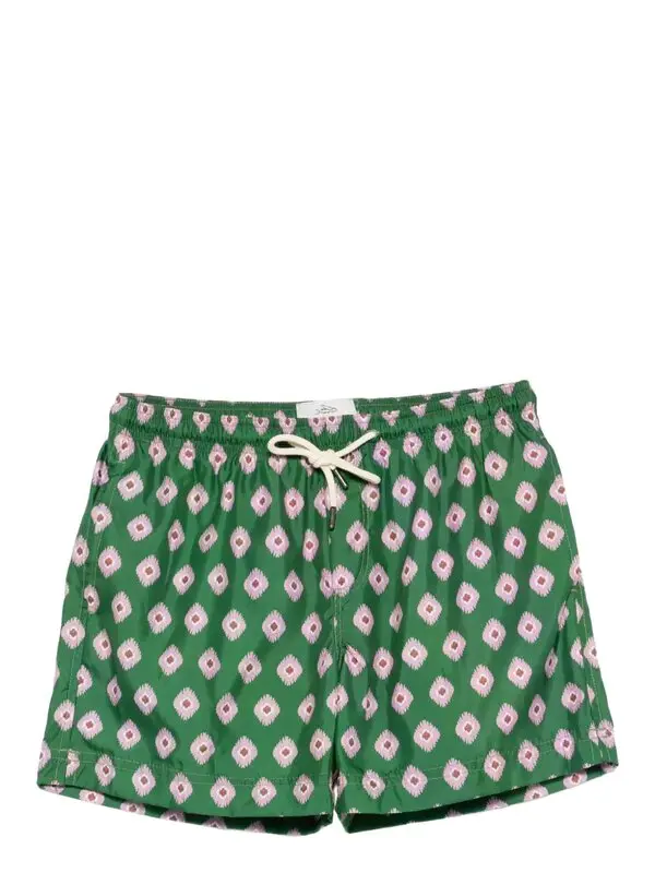 PENINSULA SWIMWEAR Geometric-pattern Swim Shorts - Green