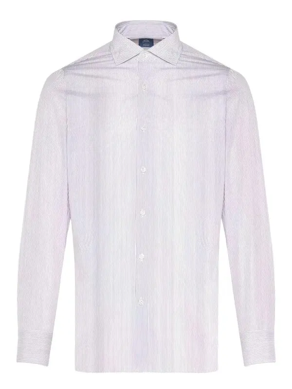 FINAMORE 1925 Pinstripe Long-sleeve Shirt - Pink