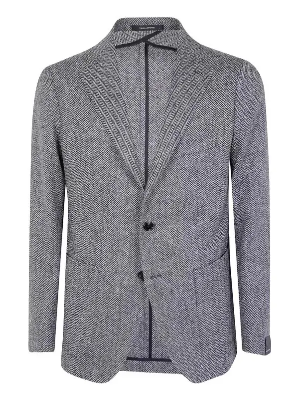 Tagliatore Herringbone Wool Jacket - Grey
