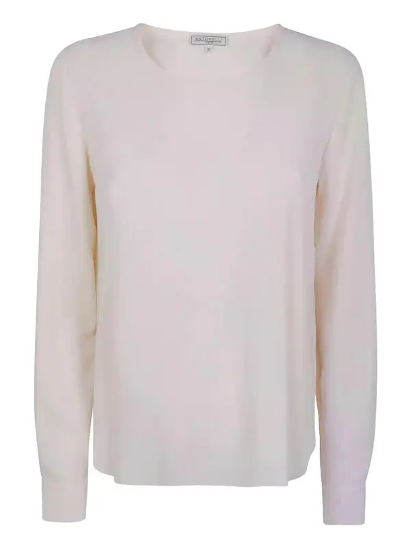 Antonelli Firenze Long-sleeve Silk T-shirt - Neutrals
