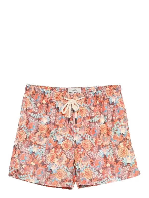 PENINSULA SWIMWEAR Floral-print Swim Shorts - Orange