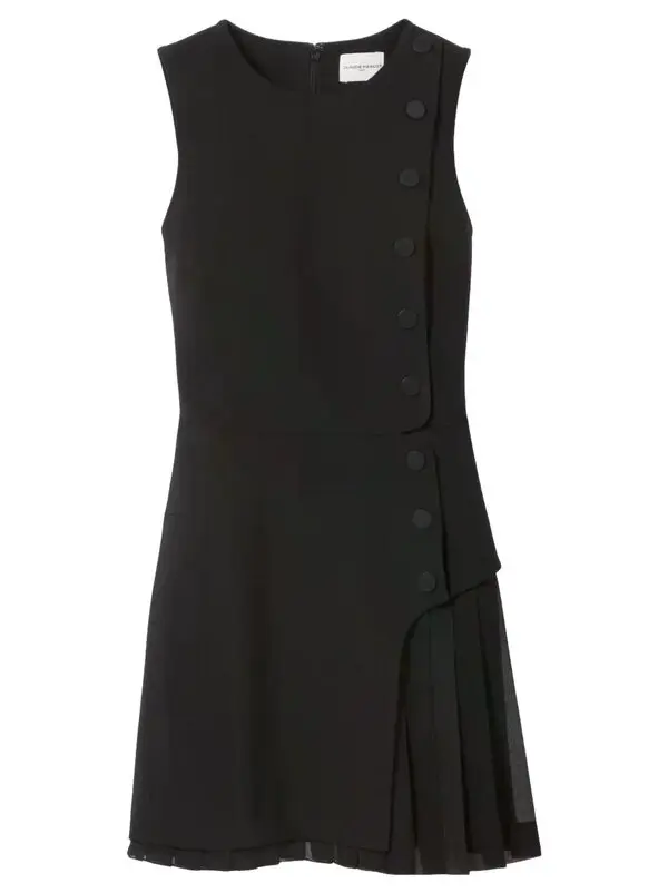 Claudie Pierlot Button Detailed Pleated Dress - Black