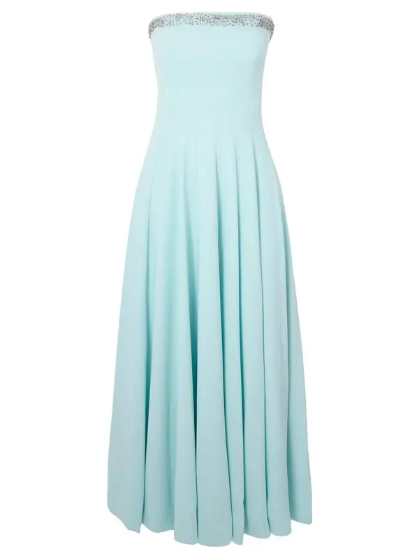 Costarellos Aldina Strapless Crystal-embellished Crepe Midi Dress - Blue