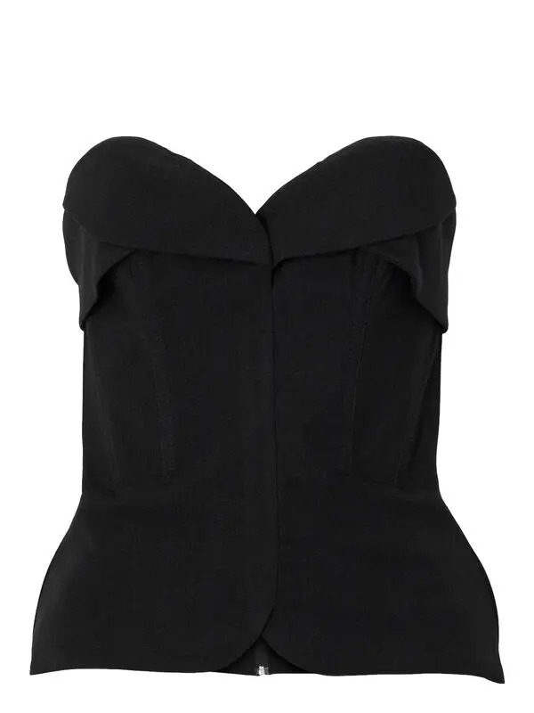 ANDRES OTALORA Latido Silente Strapless Twill Bustier Top - Black