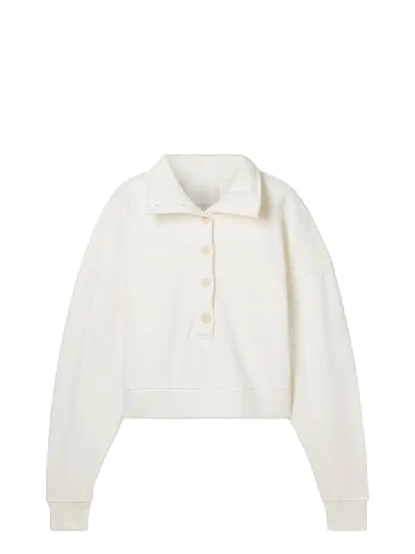 Citizens Of Humanity Mirelle Cropped Cotton-jersey Sweatshirt - Neutrals