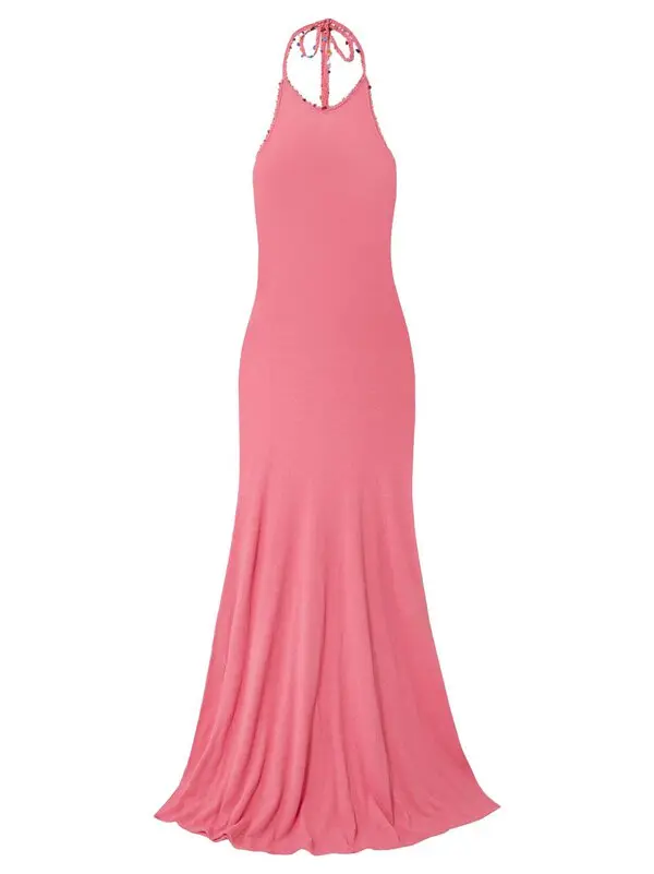 Christopher Esber Embellished Halterneck Maxi Dress - Pink