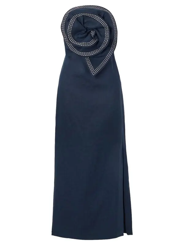 ANDRES OTALORA Tactos Strapless Maxi Dress - Blue