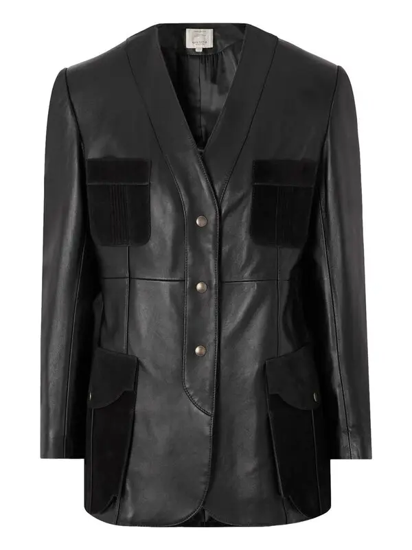 Giuliva Heritage Suede-trimmed Leather Jacket - Black