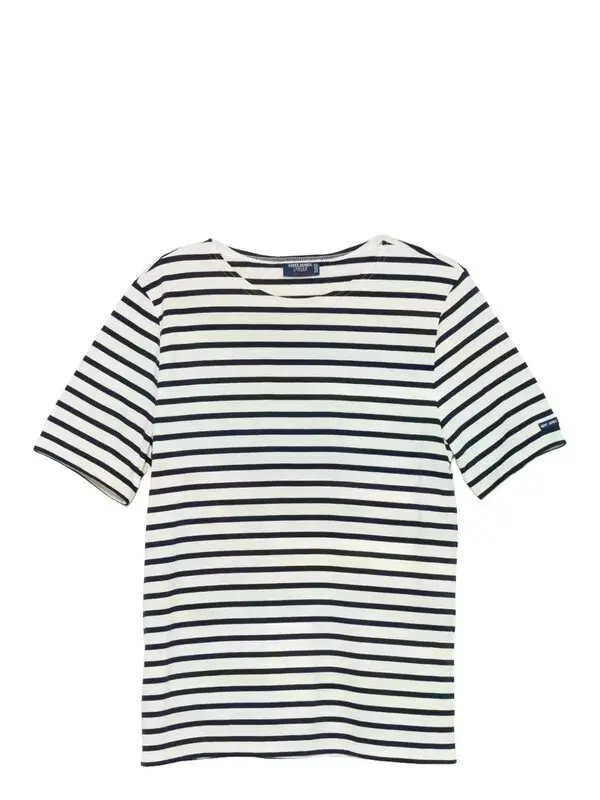 Saint James Striped Crew-neck T-shirt - White