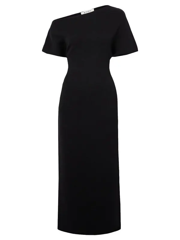 RÓHE Asymmetric Jersey Dress - Black