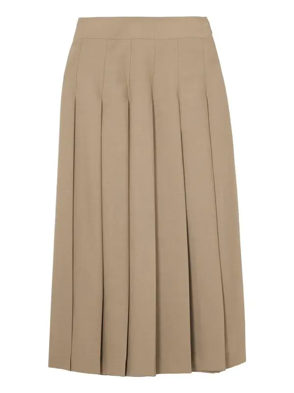 RÓHE Pleated Wool-blend Midi Wrap Skirt - Neutrals