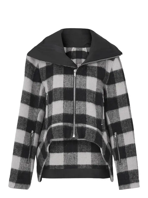 Rick Owens Exploder Checked Wool-flannel Jacket - Black