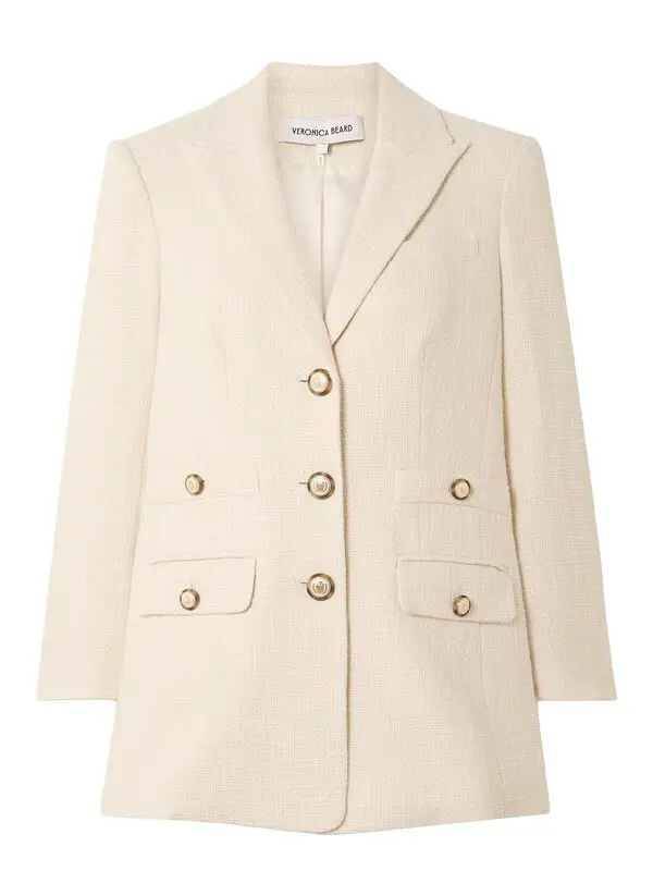 Veronica Beard Terre Dickey Cotton Blazer - Ecru