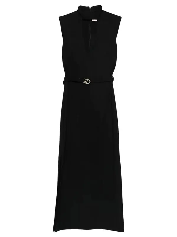 Liu Jo Key-hole Belted Midi Dress - Black