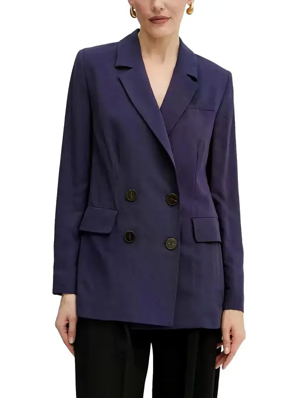 Luisa Spagnoli Double-breasted Button Blazer - Blue