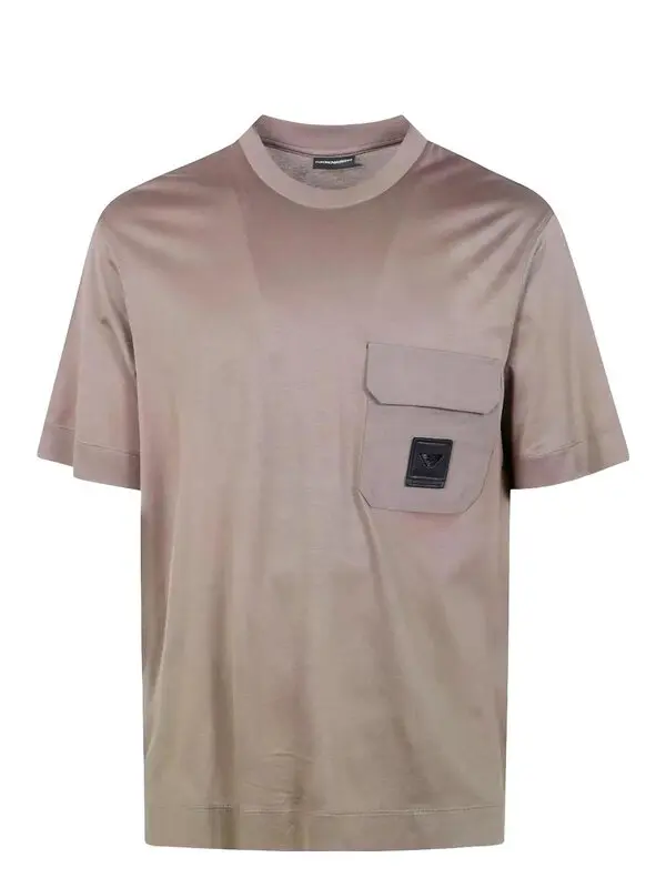 Emporio Armani Patch-pocket Logo-detail T-shirt - Brown