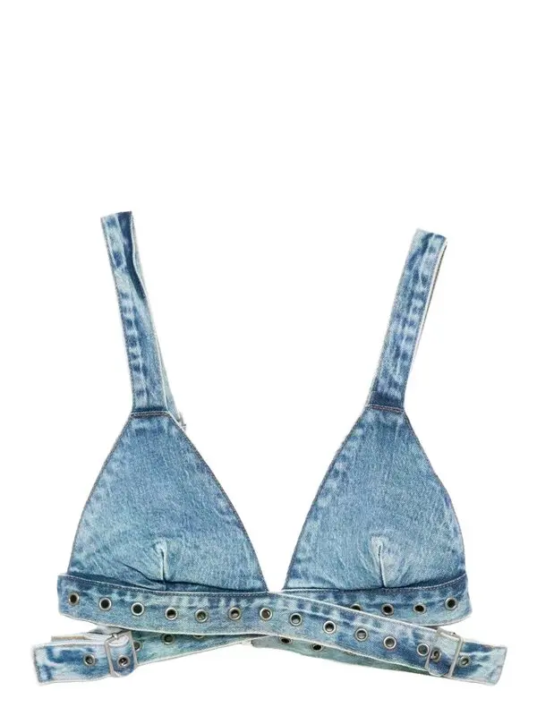 Ksubi Chroma Crossover Buckle-strap Denim Bralette - Blue