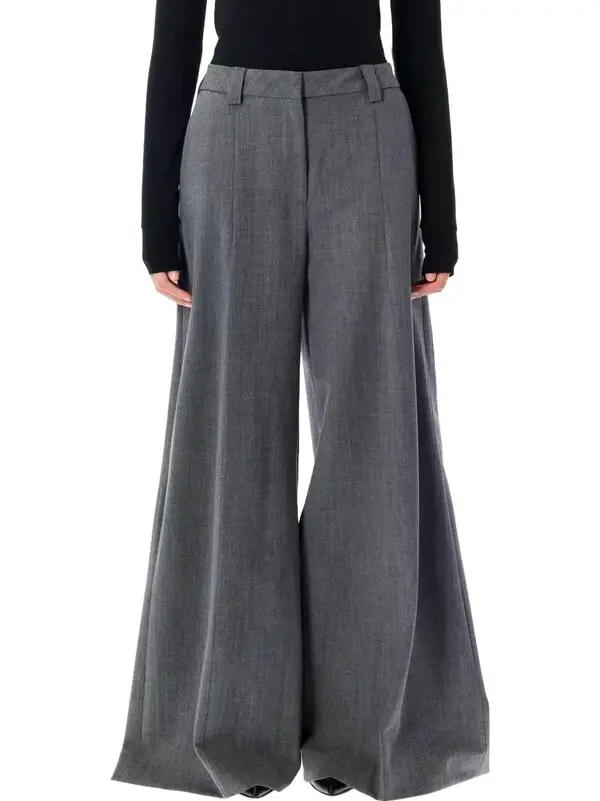 THELATEST Pleated Wide-leg Trousers - Grey