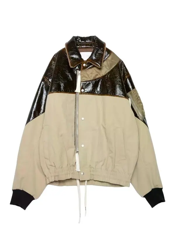 YOSHIOKUBO Leather-panel Jacket - Neutrals