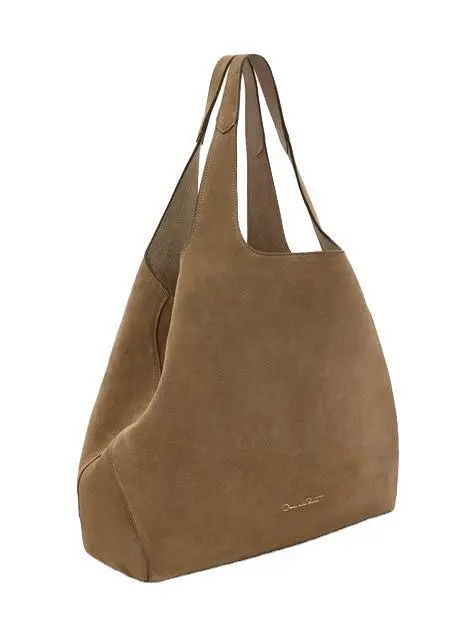 Oscar De La Renta Topaz Large Suede Tote - Natural