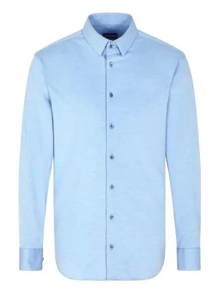 Giorgio Armani Slim-fit Mélange Cotton-blend Jersey Shirt - Blue