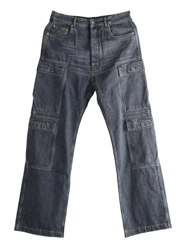 Rick Owens Denim Double Cargo Jeans - Grey