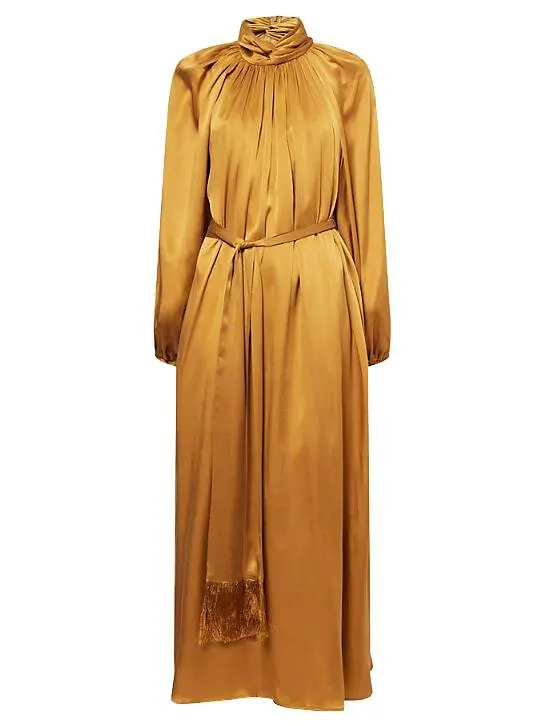 Zimmermann Hypnotic Twist Silk Midi Dress - Toffee