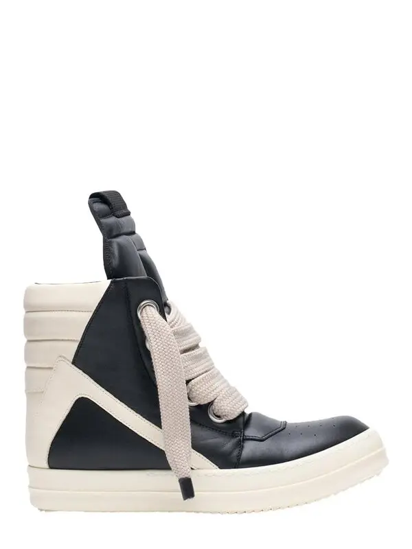 Rick Owens Hollywood Jumbo Lace Geobasket High-top Sneakers - Black
