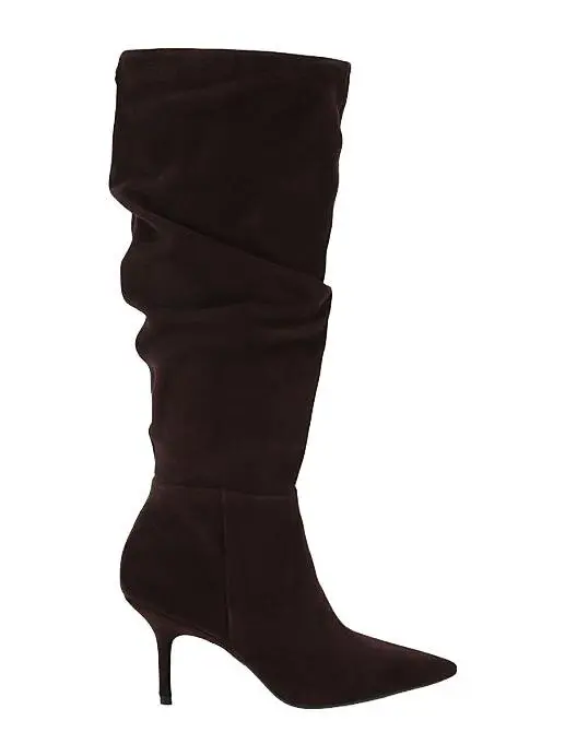 Carvela Spirit Slouch Suede Heeled Knee-high Boots - Brown