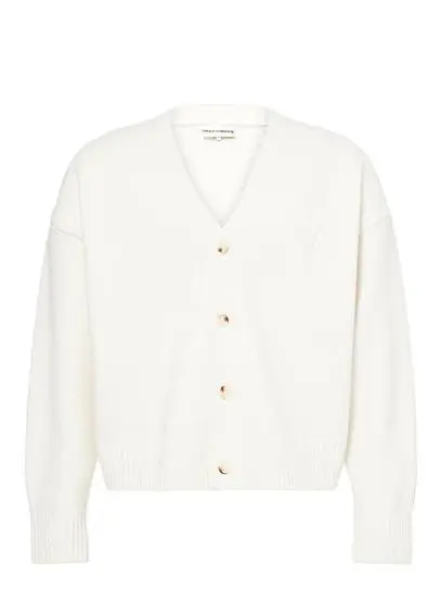THE COUTURE CLUB Embroidered-logo Long-sleeve Knitted Cardigan - Off White