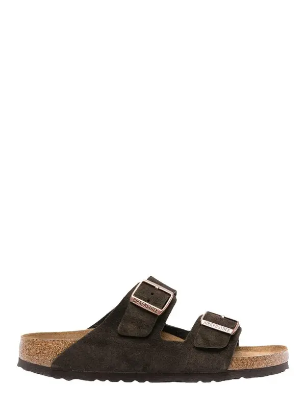 BIRKENSTOCK Arizona Soft Footbed Suede Slides - Brown
