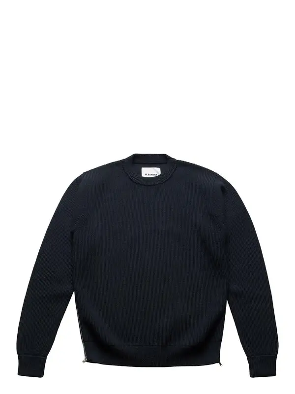 JIL SANDER Side Zip Sweater - Blue