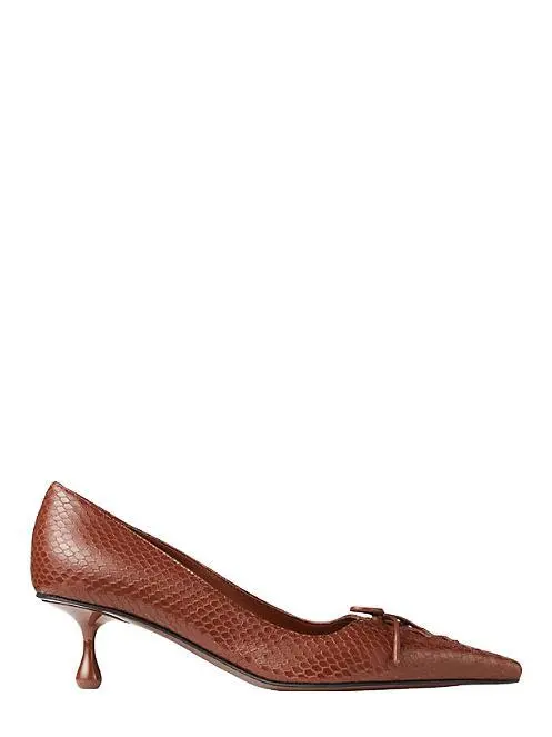 JIMMY CHOO Scarlett 50 Printed Leather Pumps - Cognac