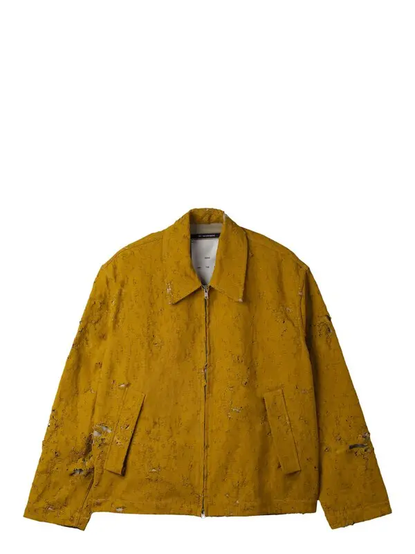 SONG FOR THE MUTE Destroyed Pleated Zip-up Jacket - Yellow