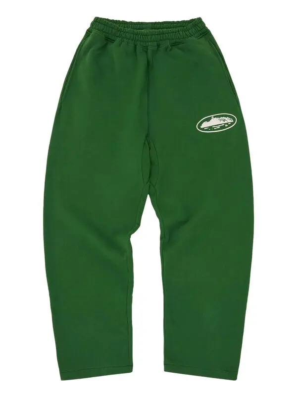 CORTEIZ Island Puff Print Open Hem Sweatpants - Green