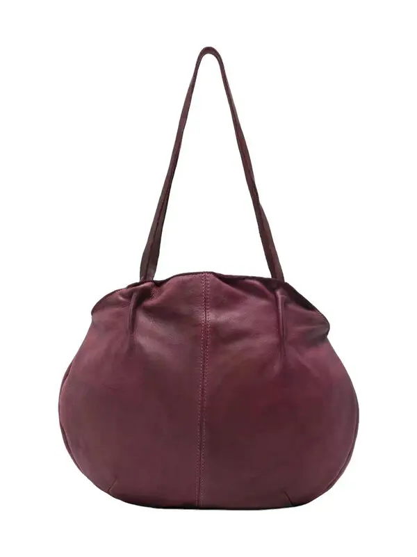 SOMMET Oval-shaped Calf Leather Shoulder Bag - Purple