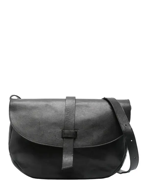 SOMMET Leather Flap Shoulder Bag - Black