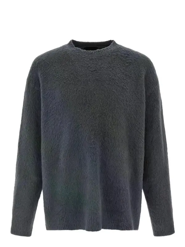 ROBERTO COLLINA Shearling-effect Crew-neck Sweater - Grey
