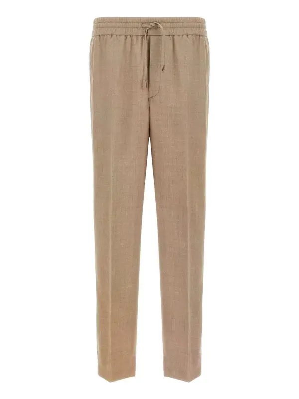 Brioni Drawstring-waistband Wool Trousers - Neutrals