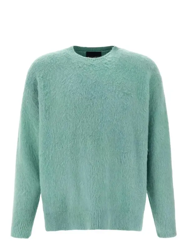 ROBERTO COLLINA Shearling-effect Crew-neck Sweater - Blue