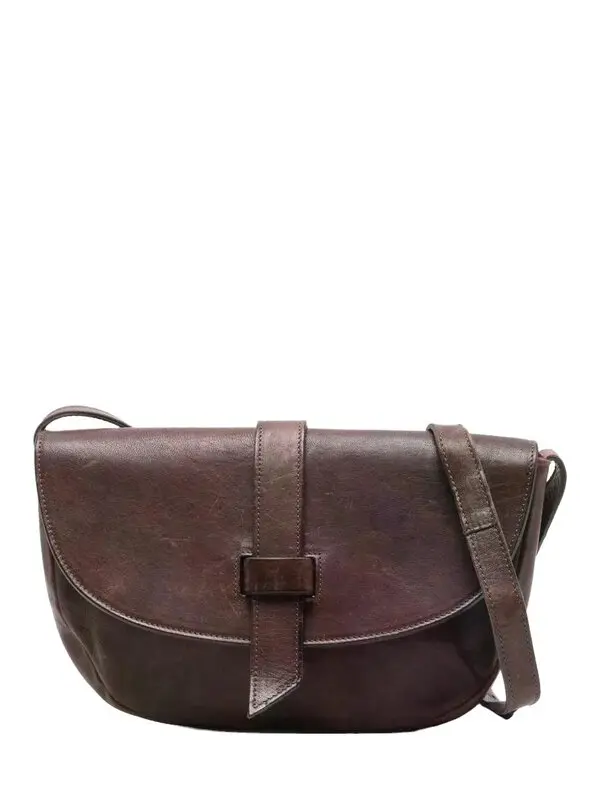 SOMMET Leather Buckle-strap Shoulder Bag - Brown