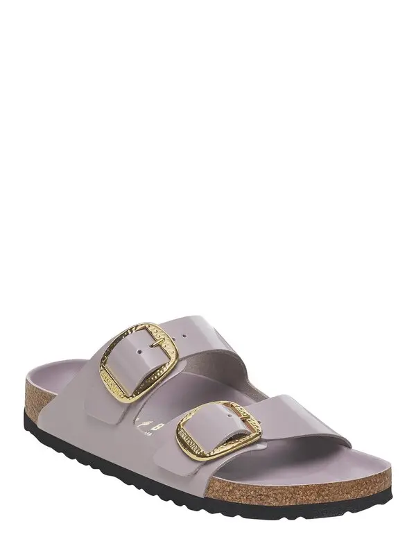 BIRKENSTOCK Arizona Hammered Big Buckle Natural Leather Patent - High-shine Faded Purple