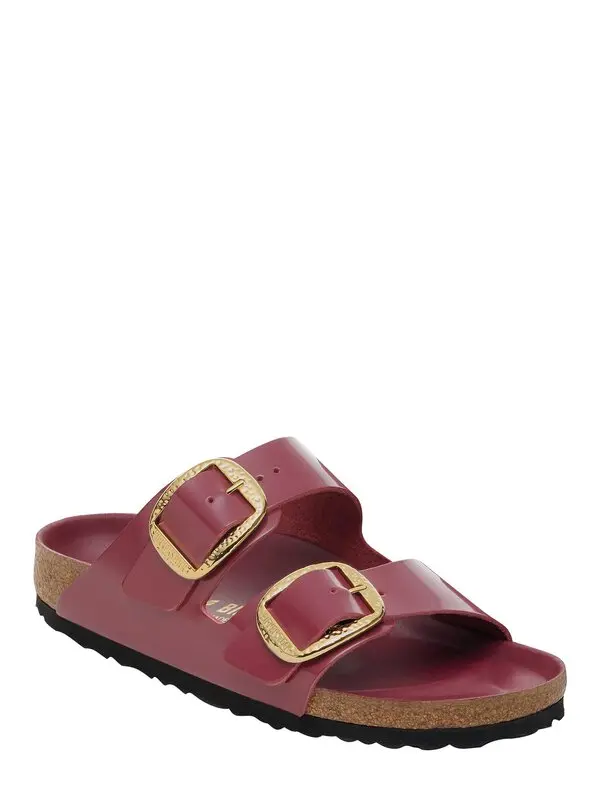 BIRKENSTOCK Arizona Hammered Big Buckle Natural Leather Patent - Zinfandel High Shine