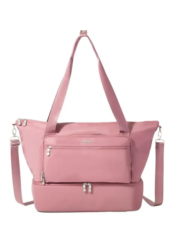 BAGGALLINI Park Ave Weekender Tote - Mauve Twill
